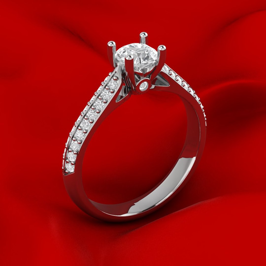 3D Slim Female Engagement Ring Model - TurboSquid 1504776
