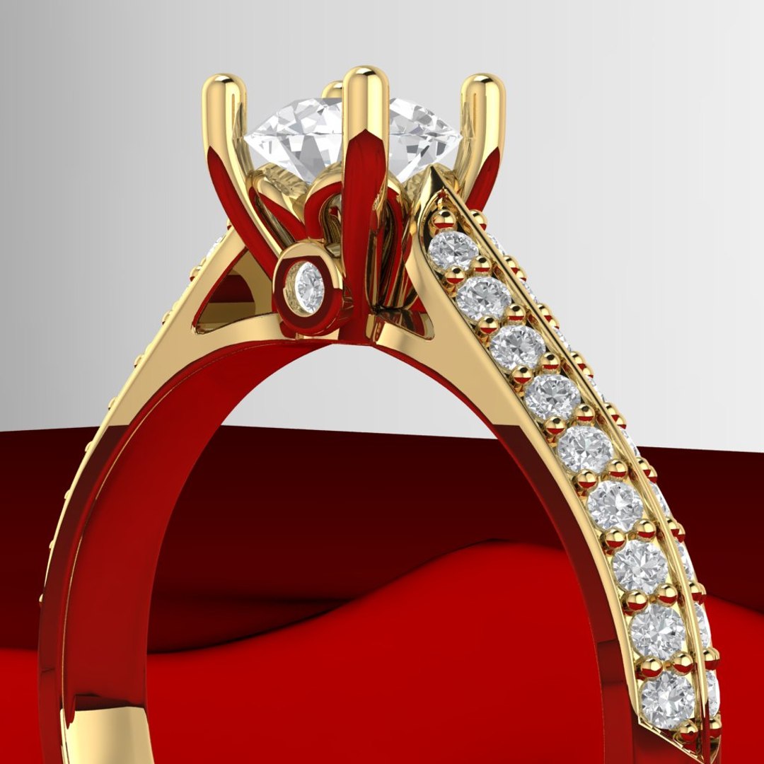 3D Slim Female Engagement Ring Model - TurboSquid 1504776