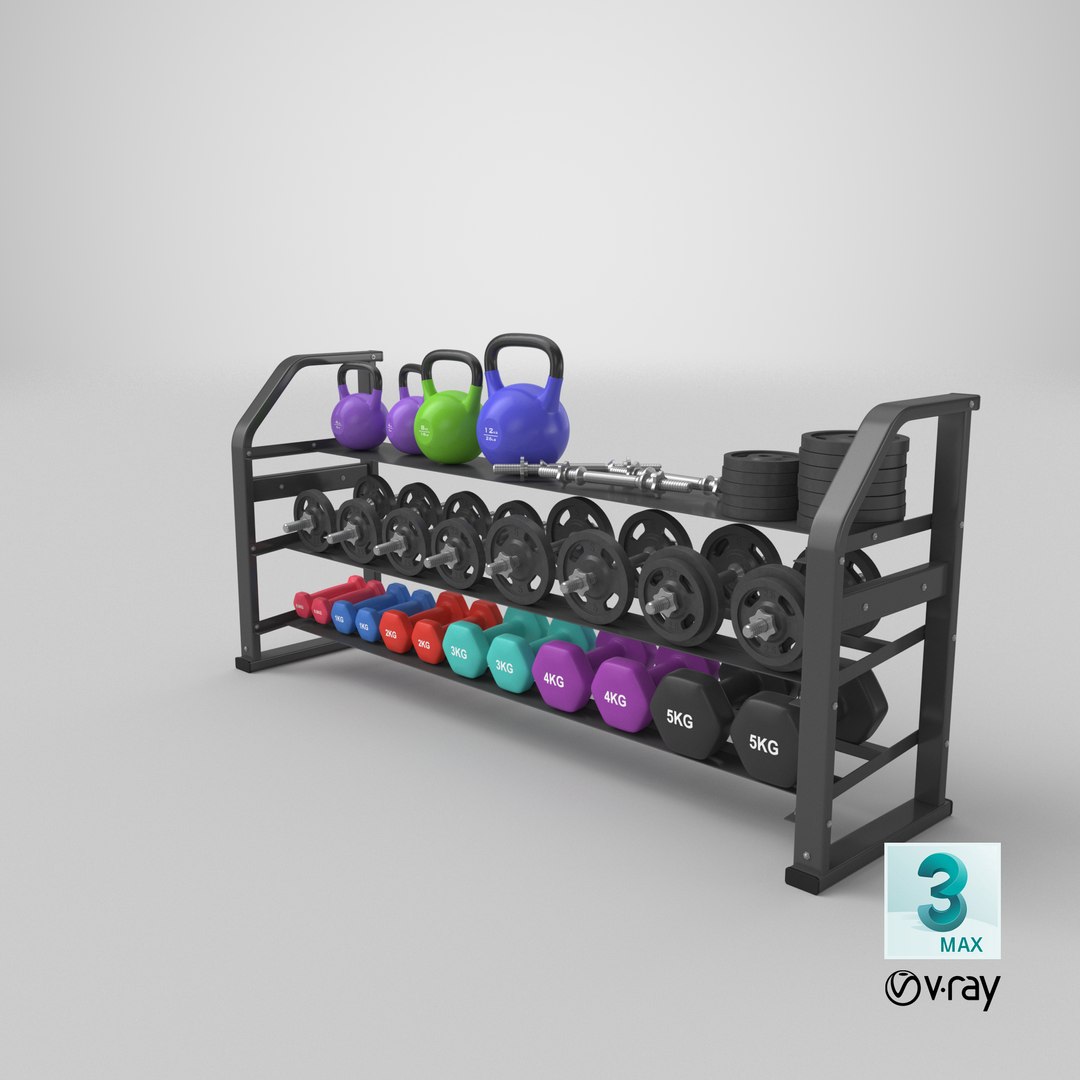 3D model Dumbbell Rack 02 - TurboSquid 2090828