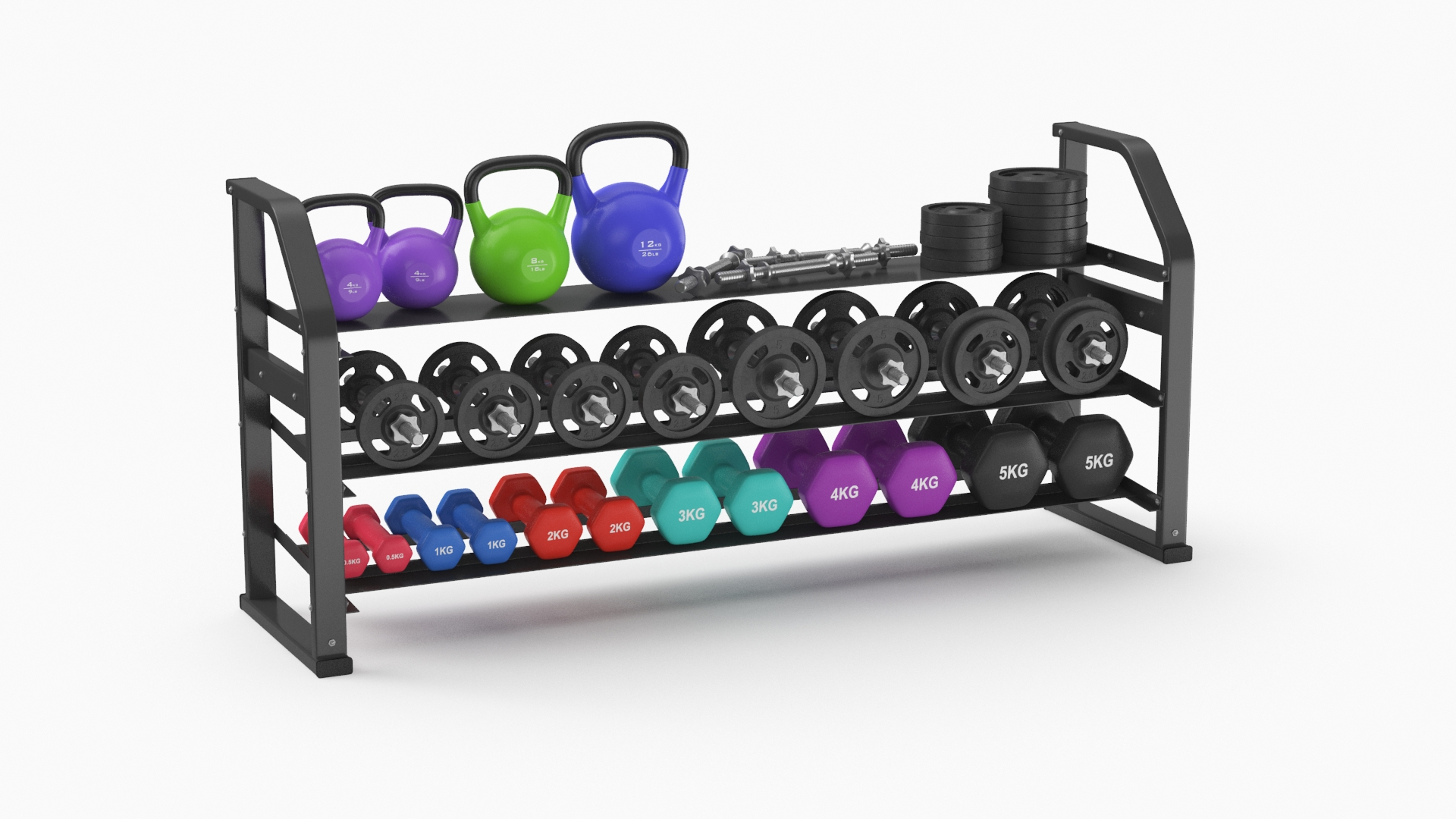 3D model Dumbbell Rack 02 - TurboSquid 2090828