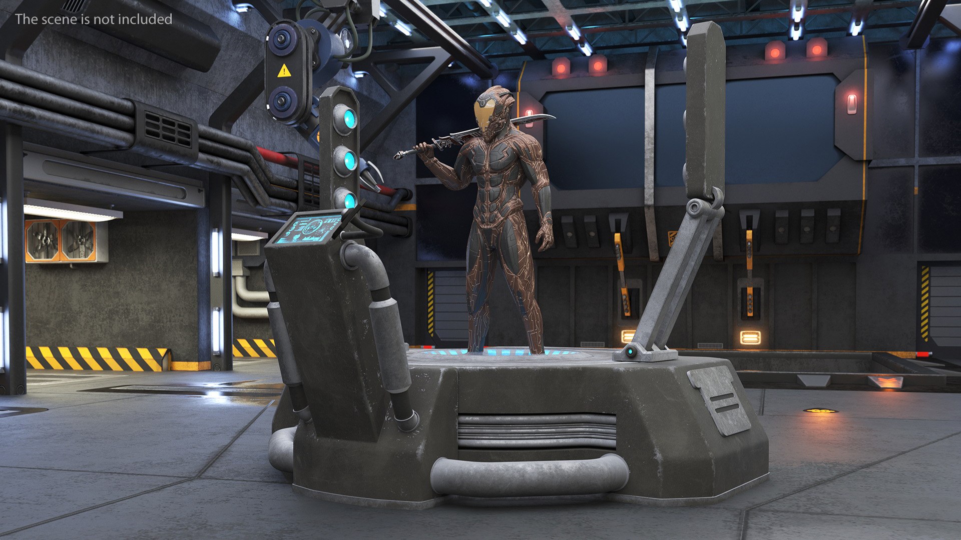 Teleportation Platform With Cosmic Soldier 3D Model - TurboSquid 2237829