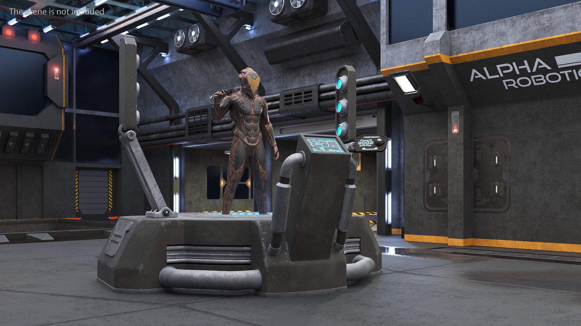 Teleportation Platform With Cosmic Soldier 3D Model - TurboSquid 2237829