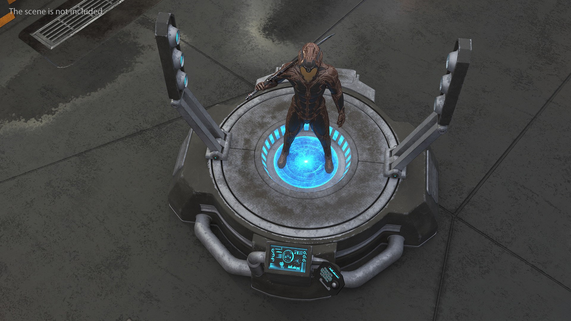 Teleportation Platform With Cosmic Soldier 3D Model - TurboSquid 2237829