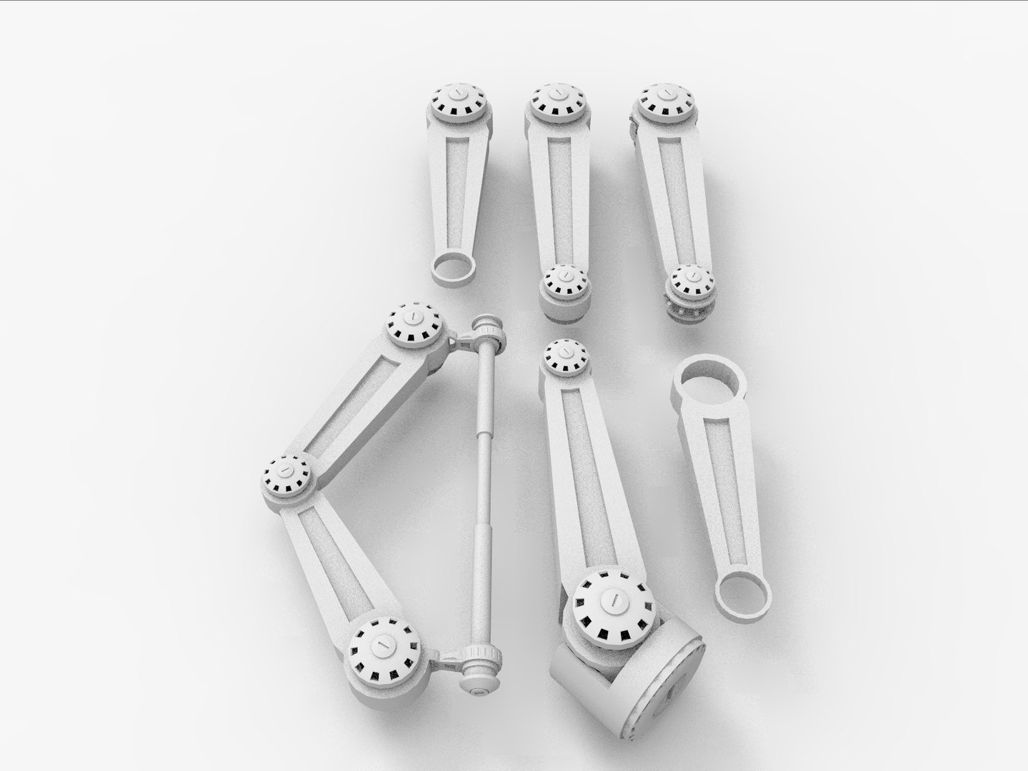 3d Model Mechanical Armatures Joints