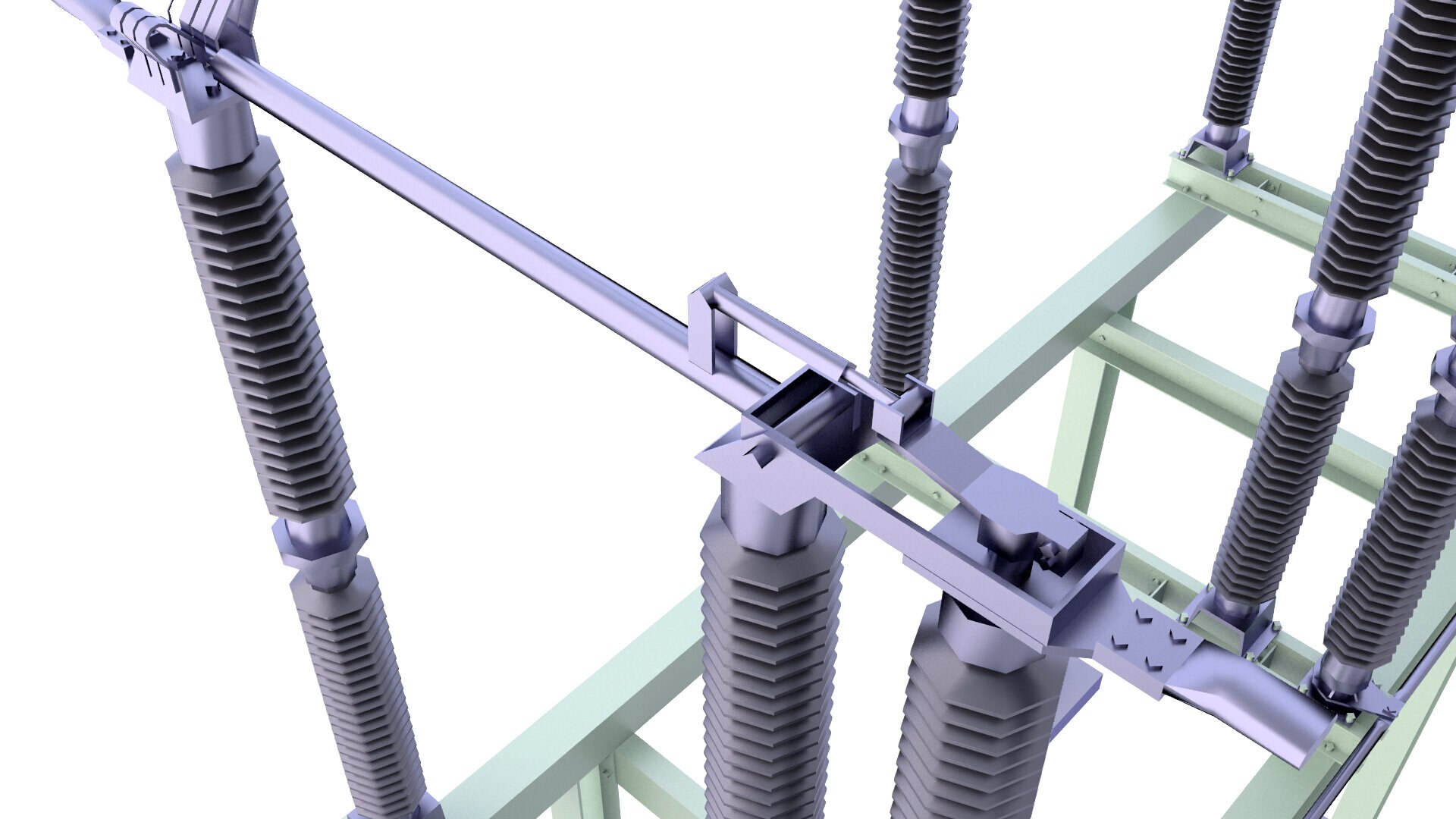 3D Model Substation Vertical Disconnect Switch Low Polygon Simulators ...