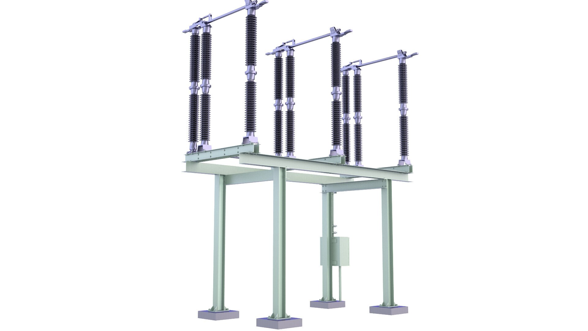 3D Model Substation Vertical Disconnect Switch Low Polygon Simulators ...