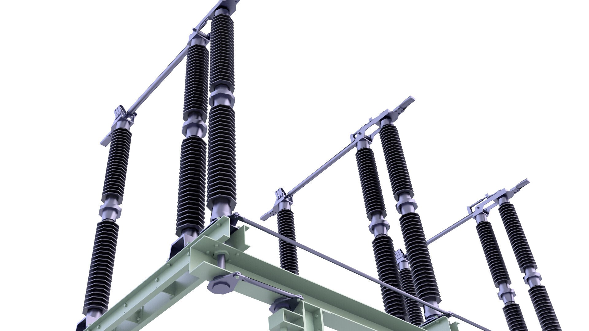 3D Model Substation Vertical Disconnect Switch Low Polygon Simulators ...