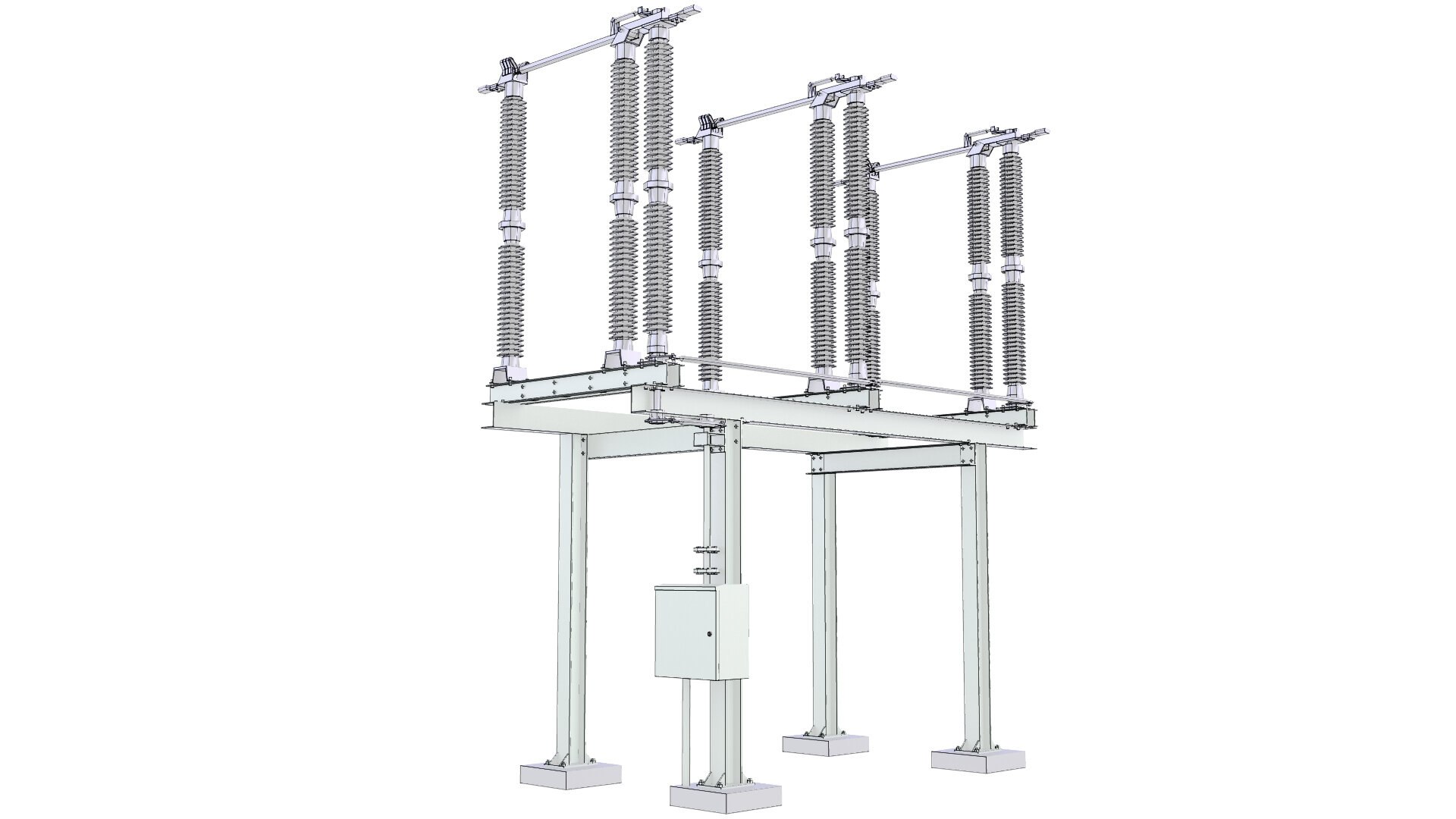 3D Model Substation Vertical Disconnect Switch Low Polygon Simulators ...