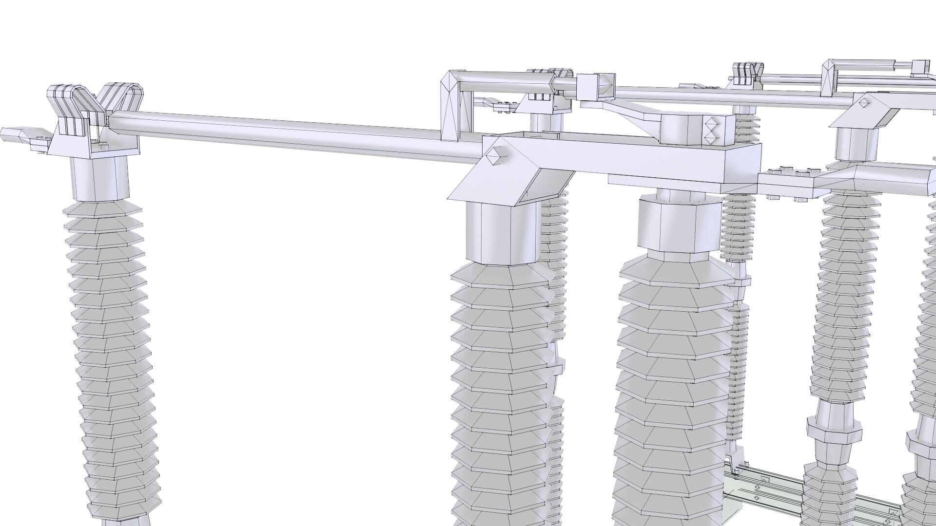 3D Model Substation Vertical Disconnect Switch Low Polygon Simulators ...
