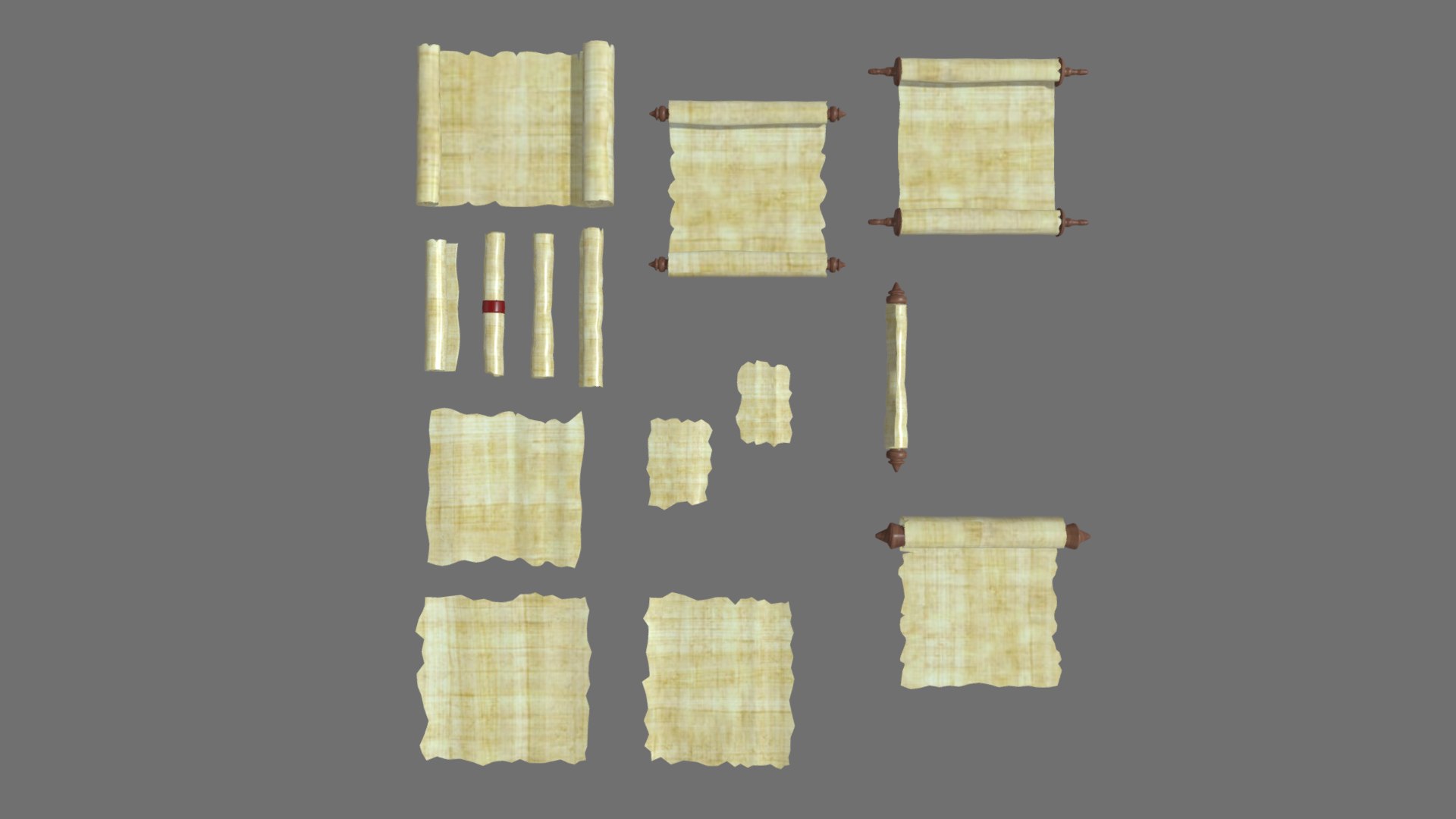 Old Papyrus Parchments 3D Model - TurboSquid 2283954