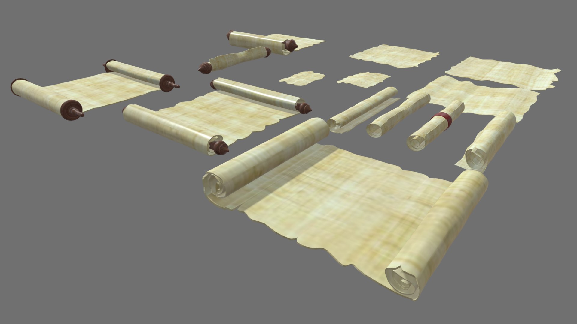 Old Papyrus Parchments 3D Model - TurboSquid 2283954