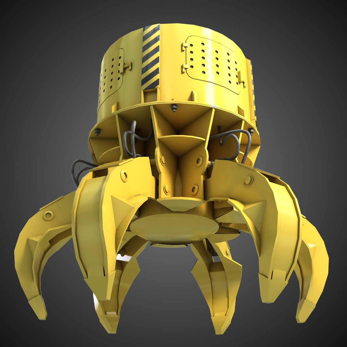 3d model excavator grab 6