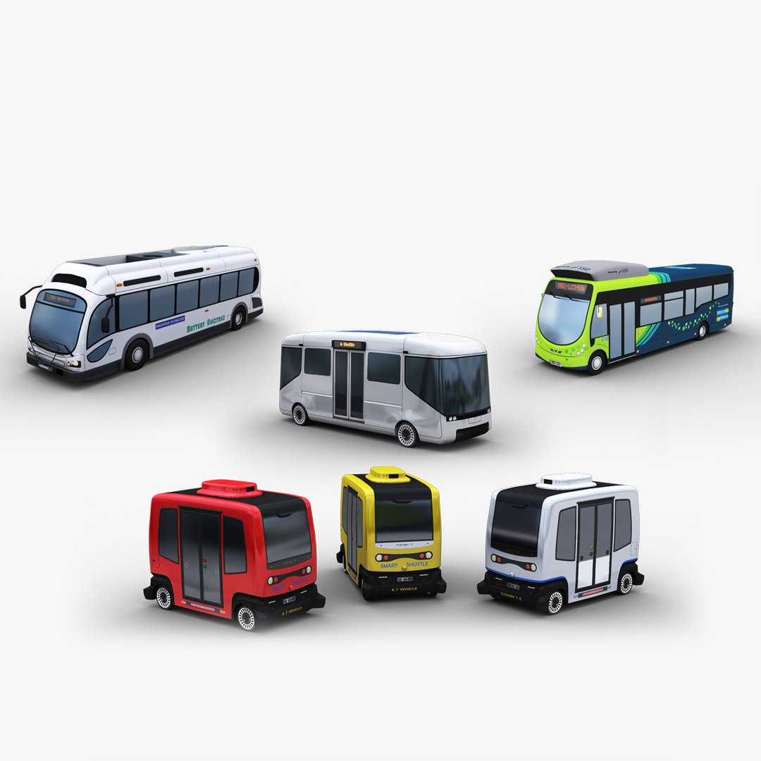 Electric Bus Pack 3 3D Model - TurboSquid 2218826