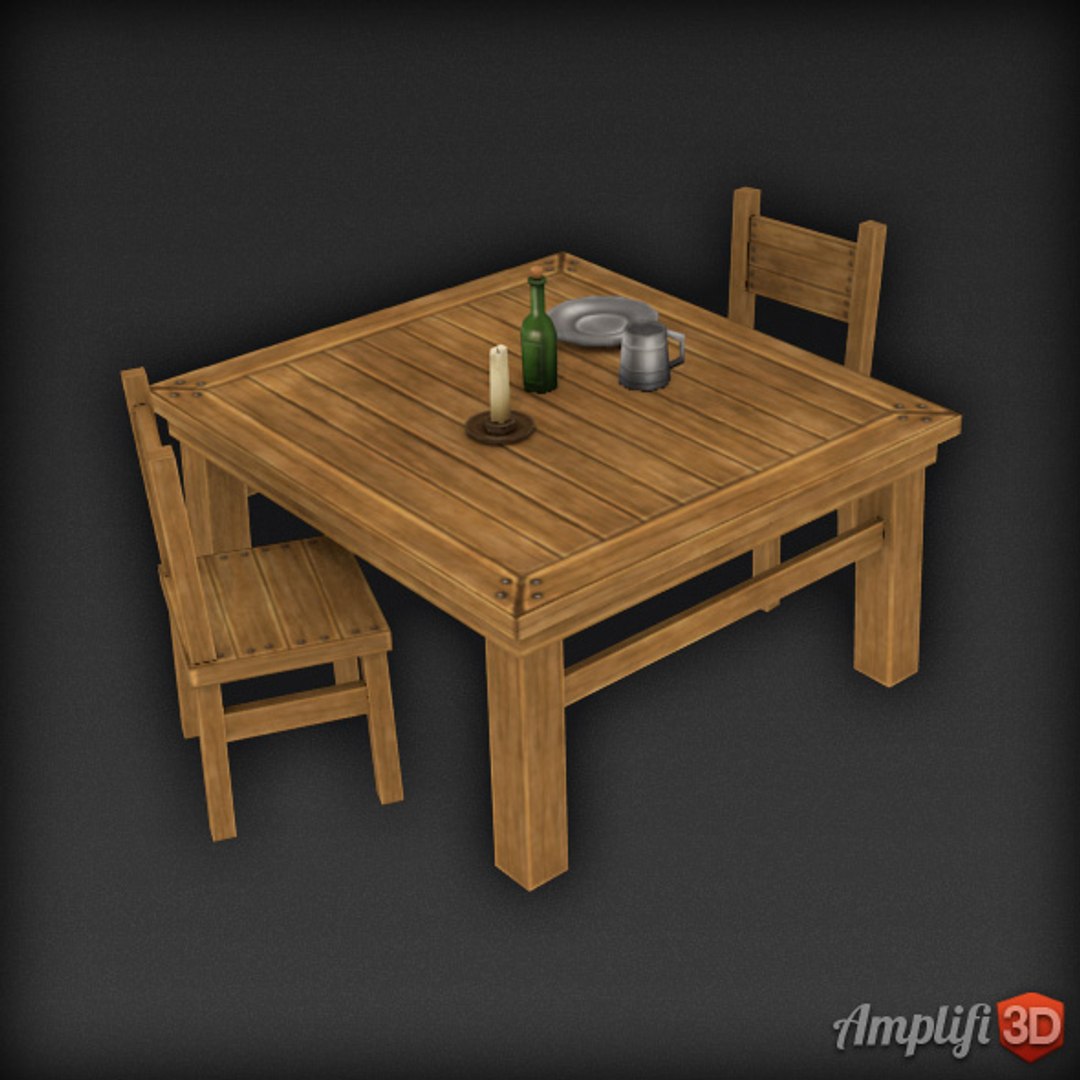 3d Table Set Model