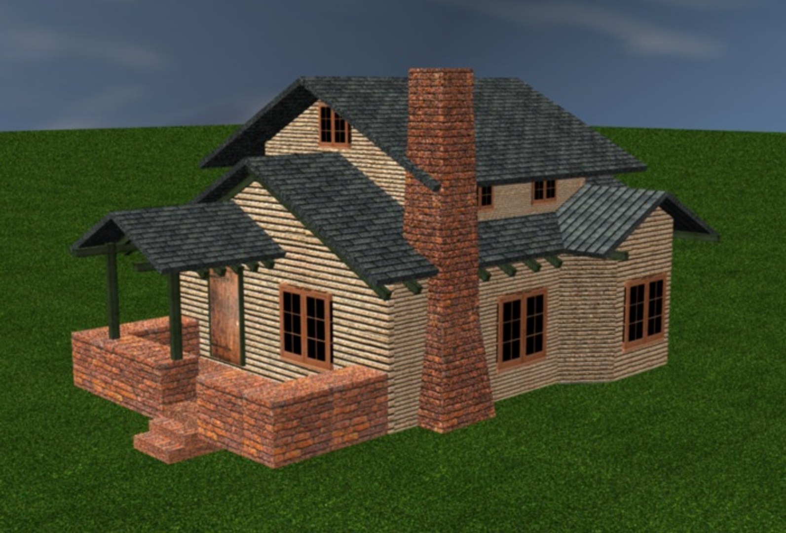 3d model brick house