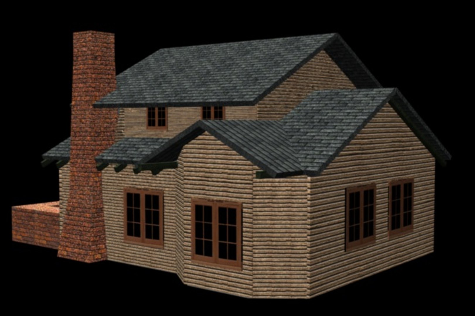 3d model brick house