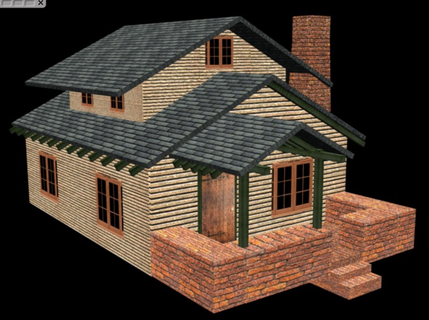 3d model brick house