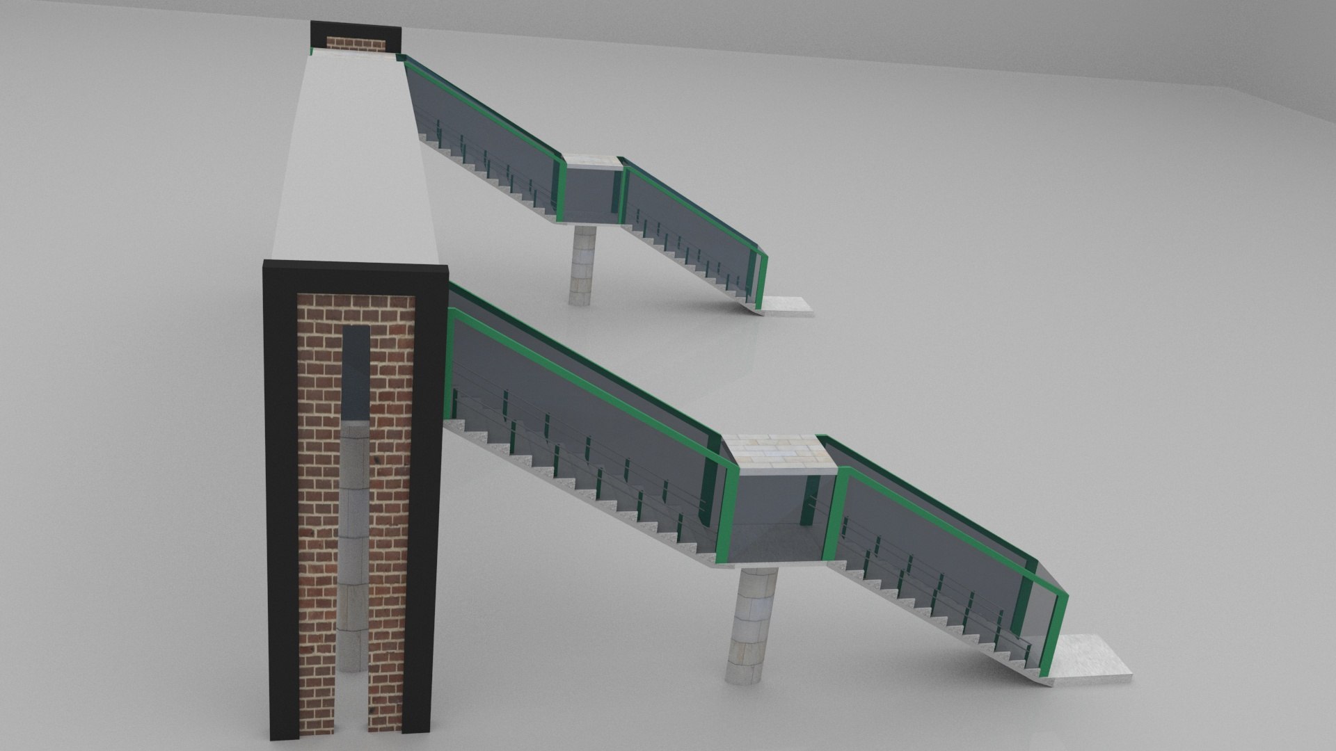 3D Footbridge - Glass - TurboSquid 1919332