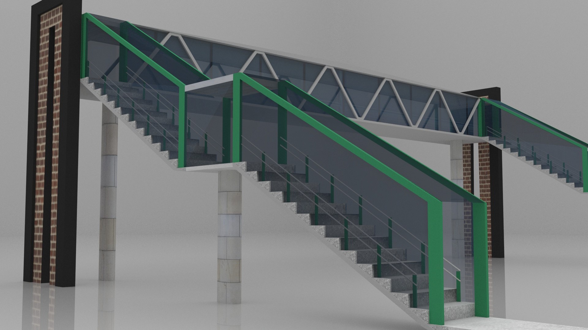 3D Footbridge - Glass - TurboSquid 1919332
