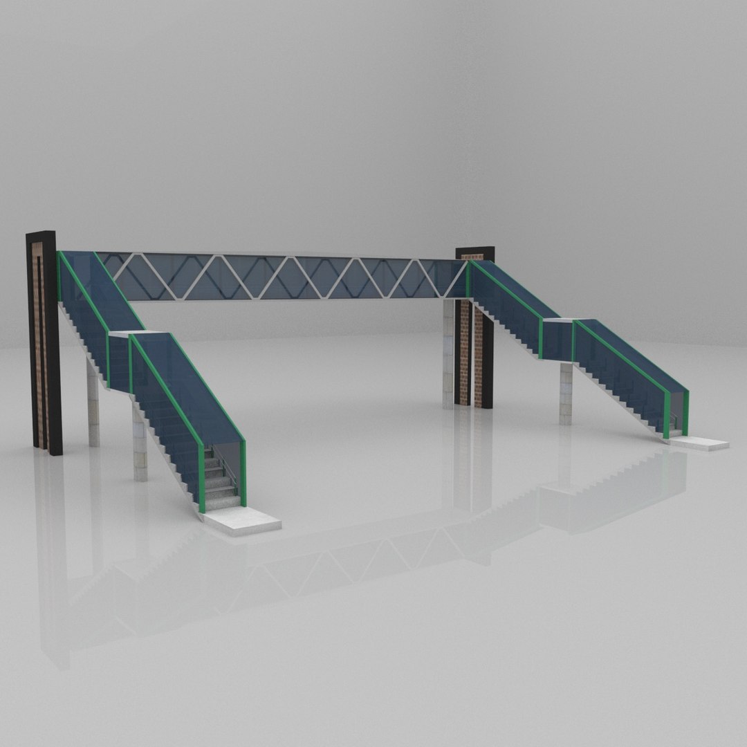 3D Footbridge - Glass - TurboSquid 1919332