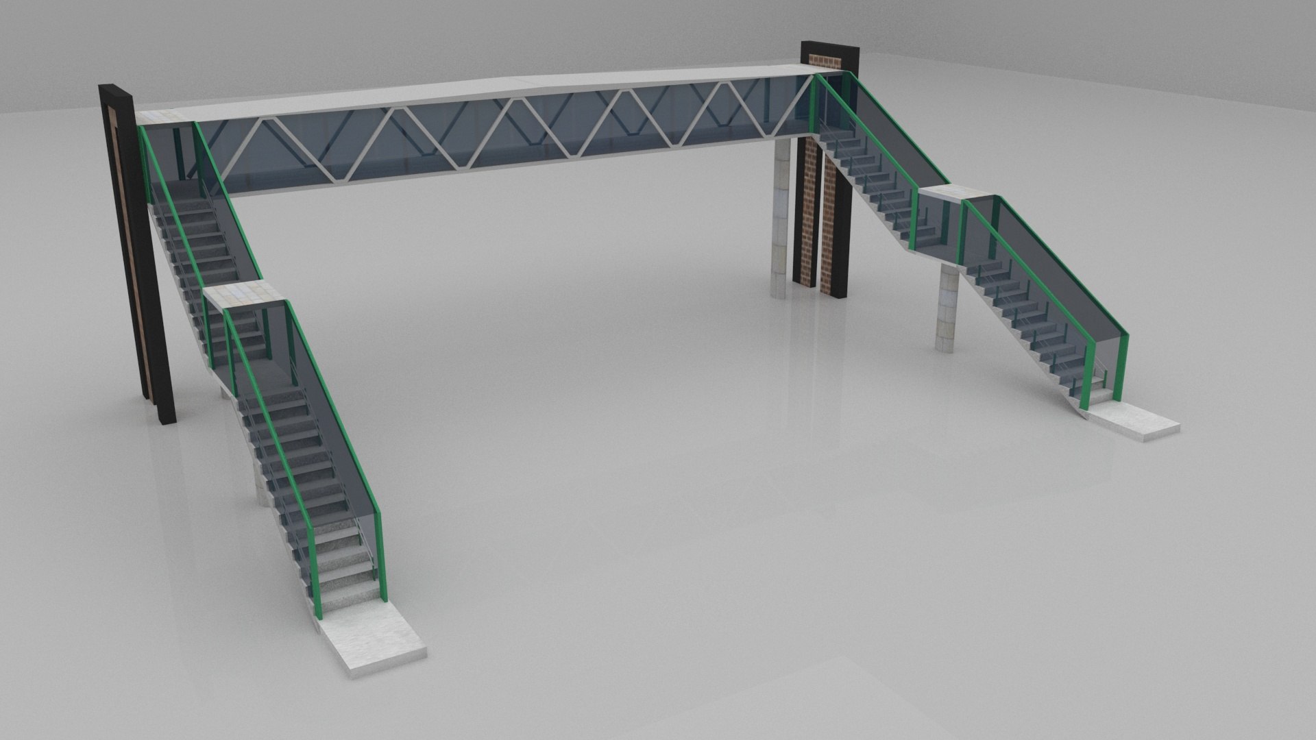 3D Footbridge - Glass - TurboSquid 1919332