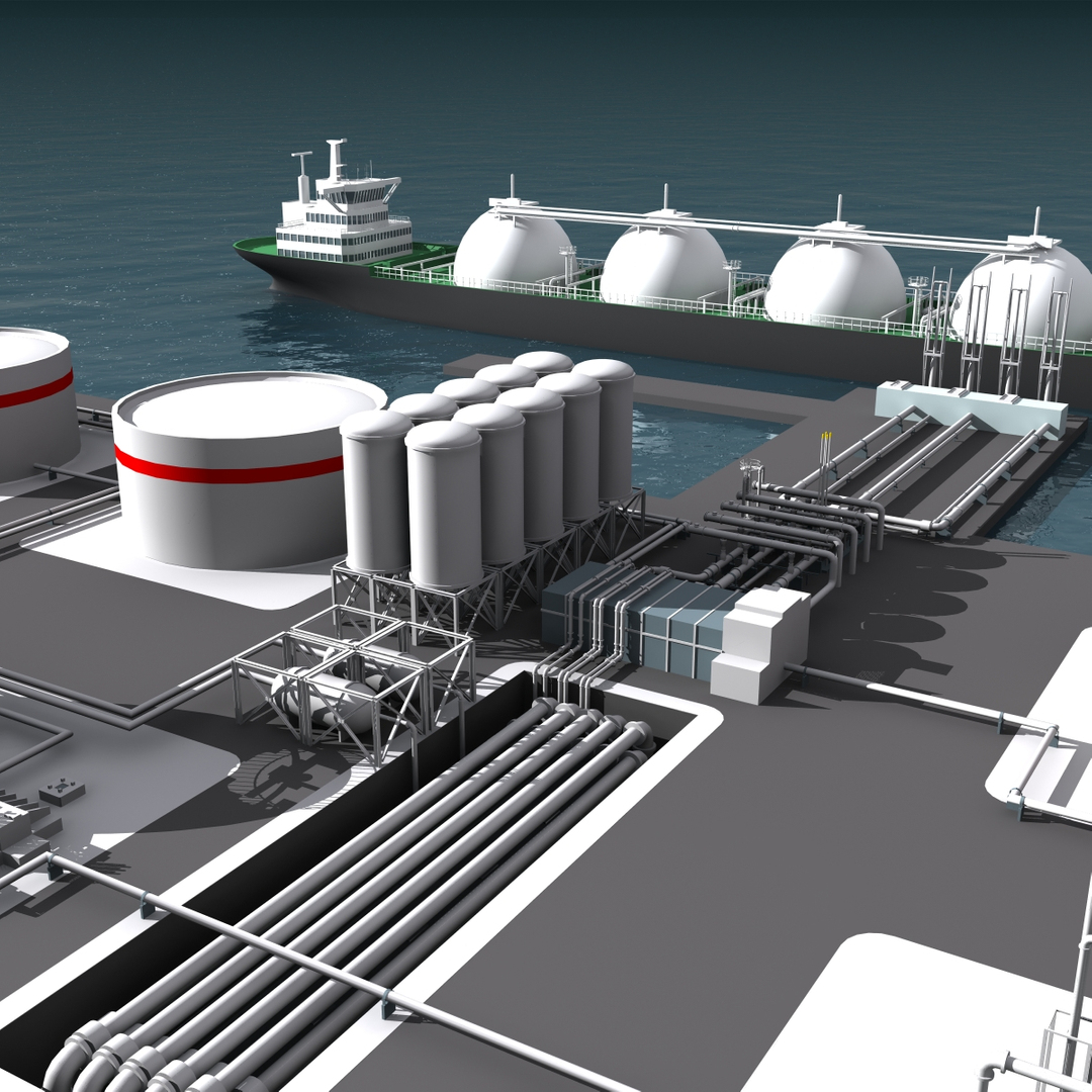 3d lng refinery port model