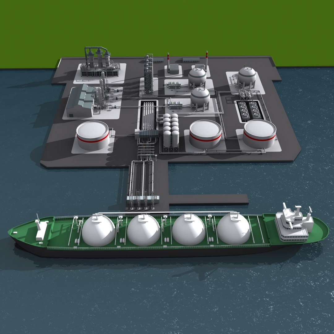 3d Lng Refinery Port Model