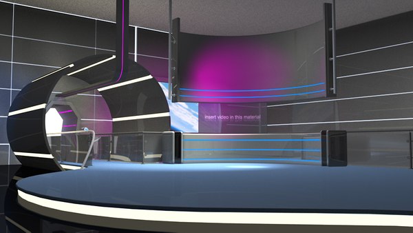 3d space station tv studio model