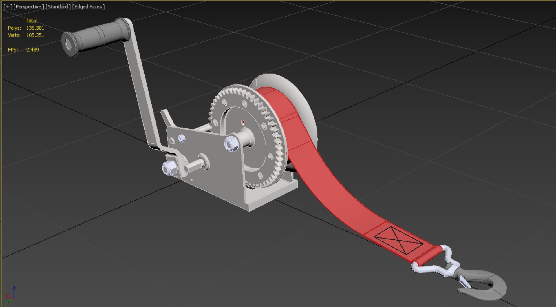 3D STANDARD MANUAL HAND LEVER CRANK WINCH HOIST BELT LIFTING CRANE ...