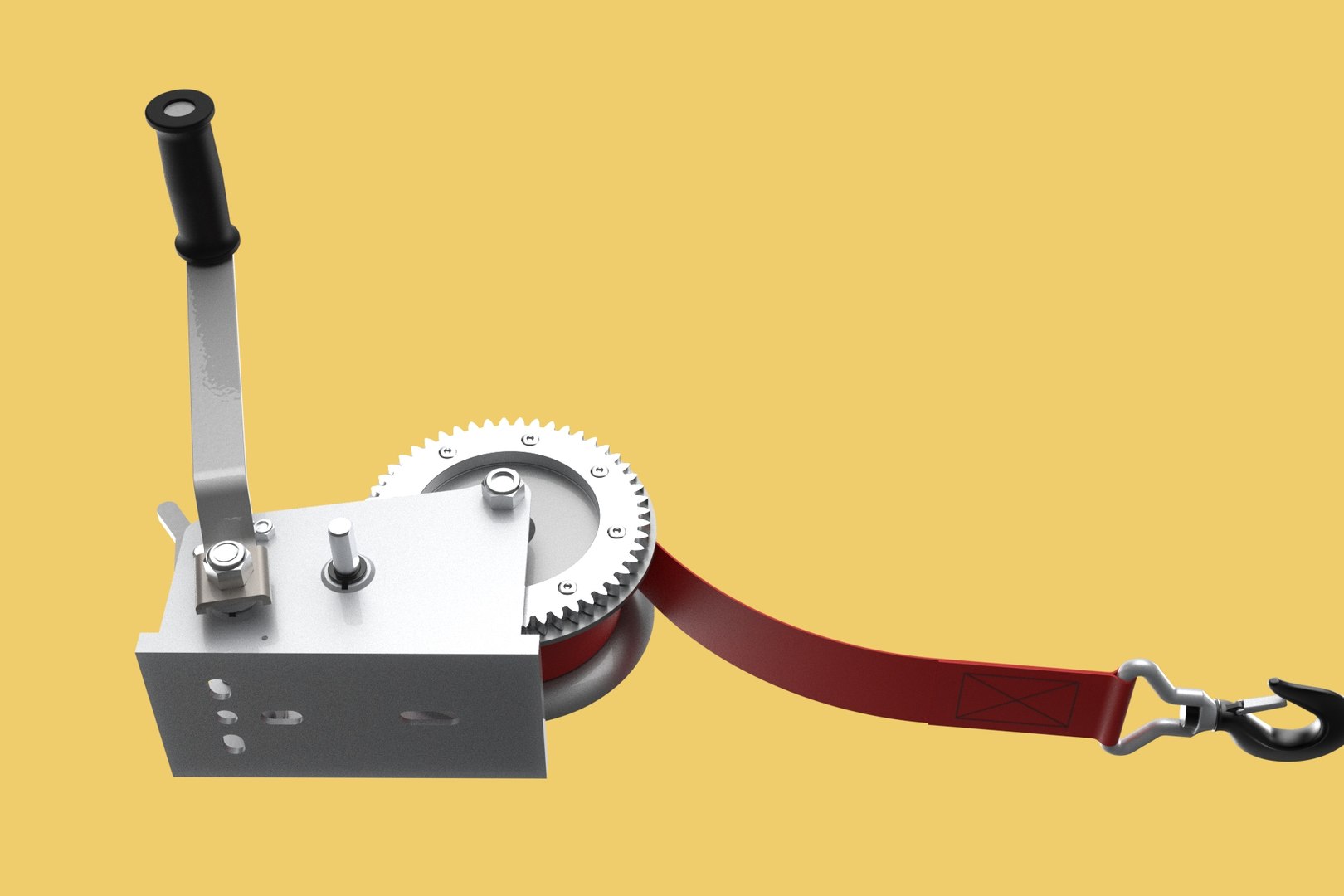 3D STANDARD MANUAL HAND LEVER CRANK WINCH HOIST BELT LIFTING CRANE ...