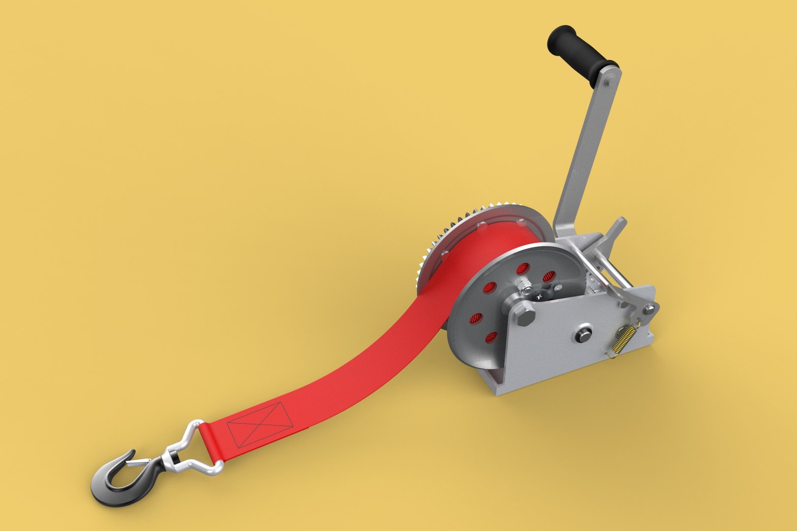 3D STANDARD MANUAL HAND LEVER CRANK WINCH HOIST BELT LIFTING CRANE ...