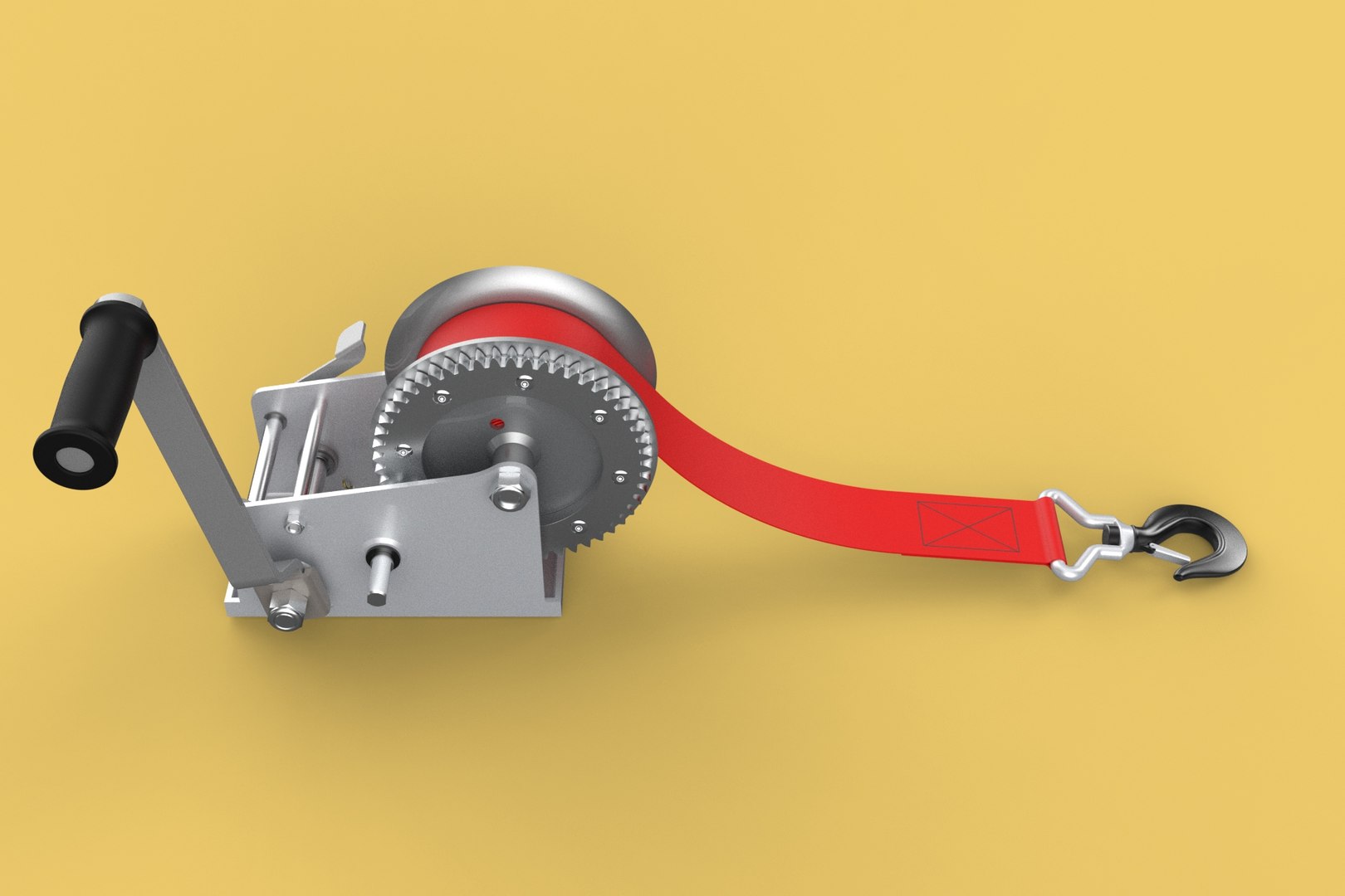 3D STANDARD MANUAL HAND LEVER CRANK WINCH HOIST BELT LIFTING CRANE ...