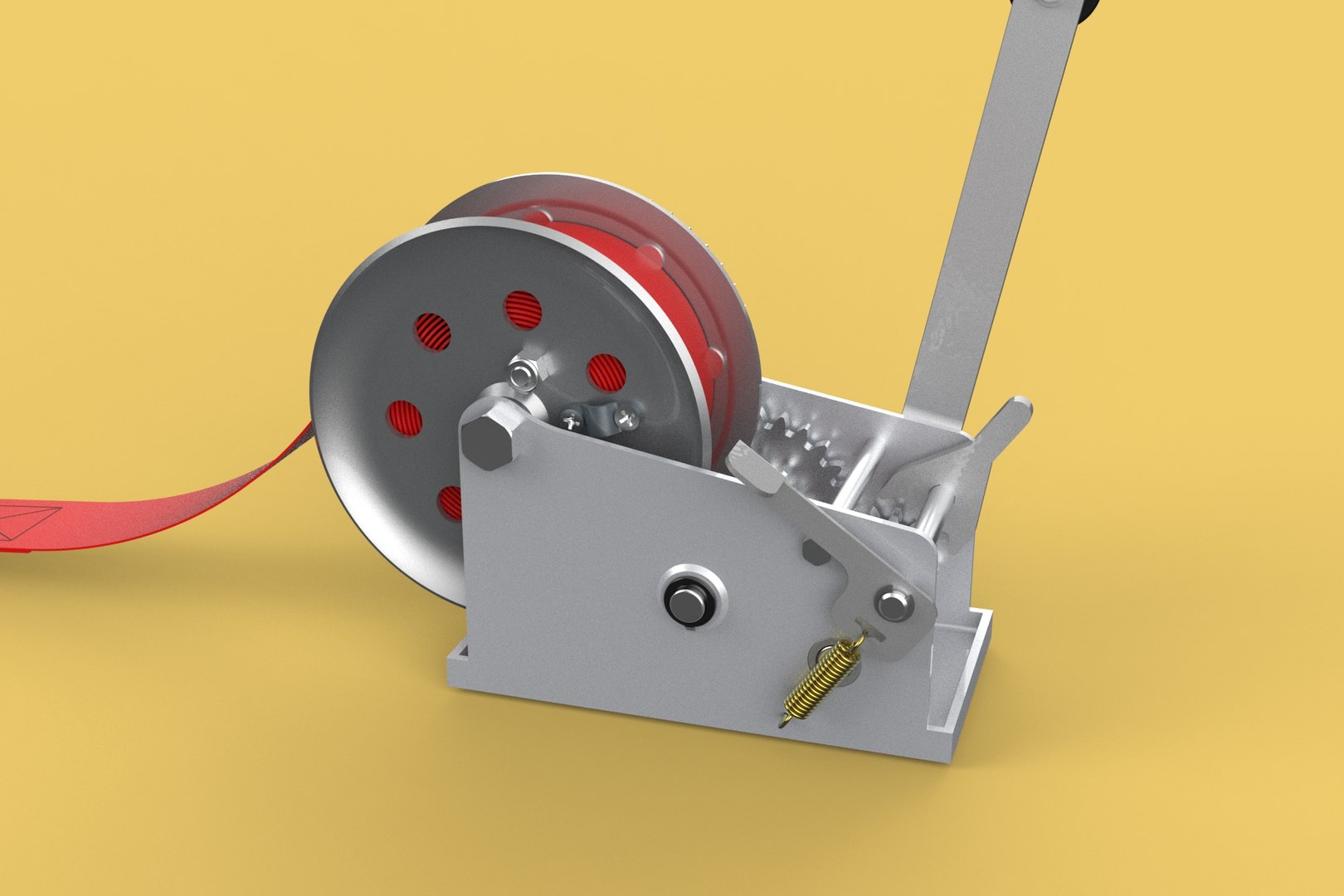 3D STANDARD MANUAL HAND LEVER CRANK WINCH HOIST BELT LIFTING CRANE ...