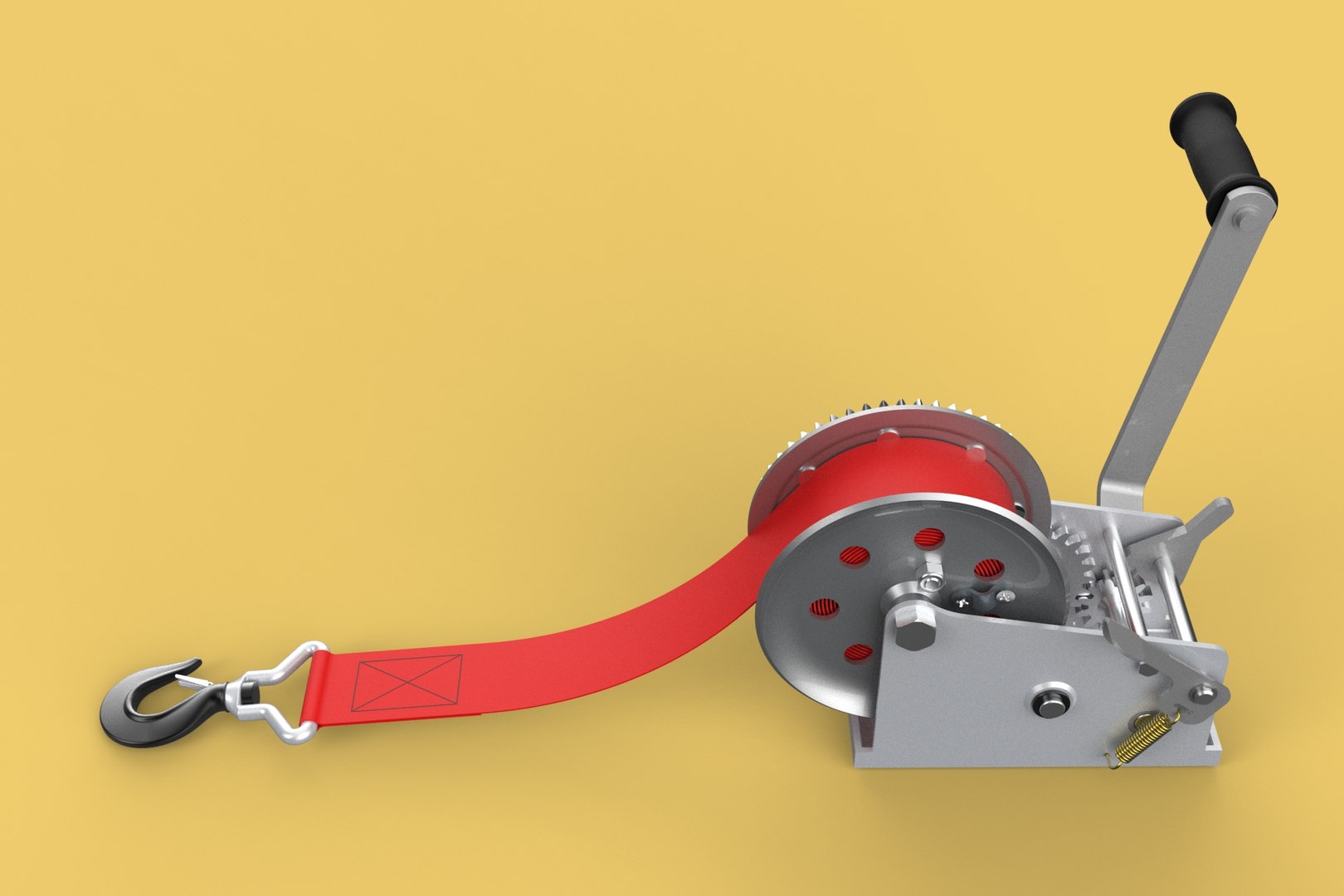 3D STANDARD MANUAL HAND LEVER CRANK WINCH HOIST BELT LIFTING CRANE ...