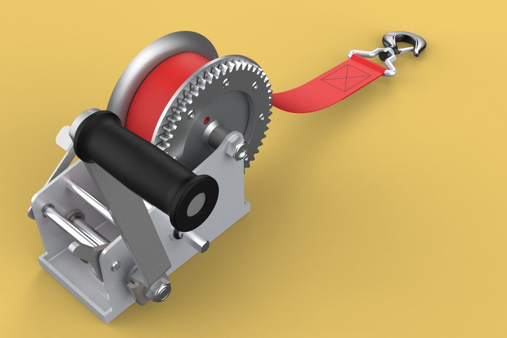 3D STANDARD MANUAL HAND LEVER CRANK WINCH HOIST BELT LIFTING CRANE ...