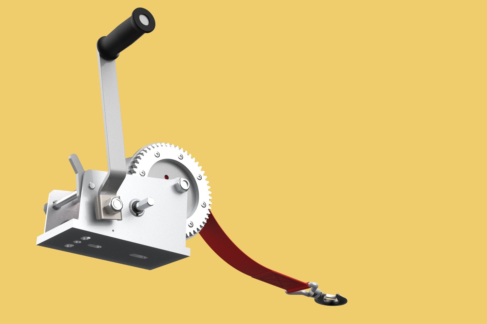 3D STANDARD MANUAL HAND LEVER CRANK WINCH HOIST BELT LIFTING CRANE ...