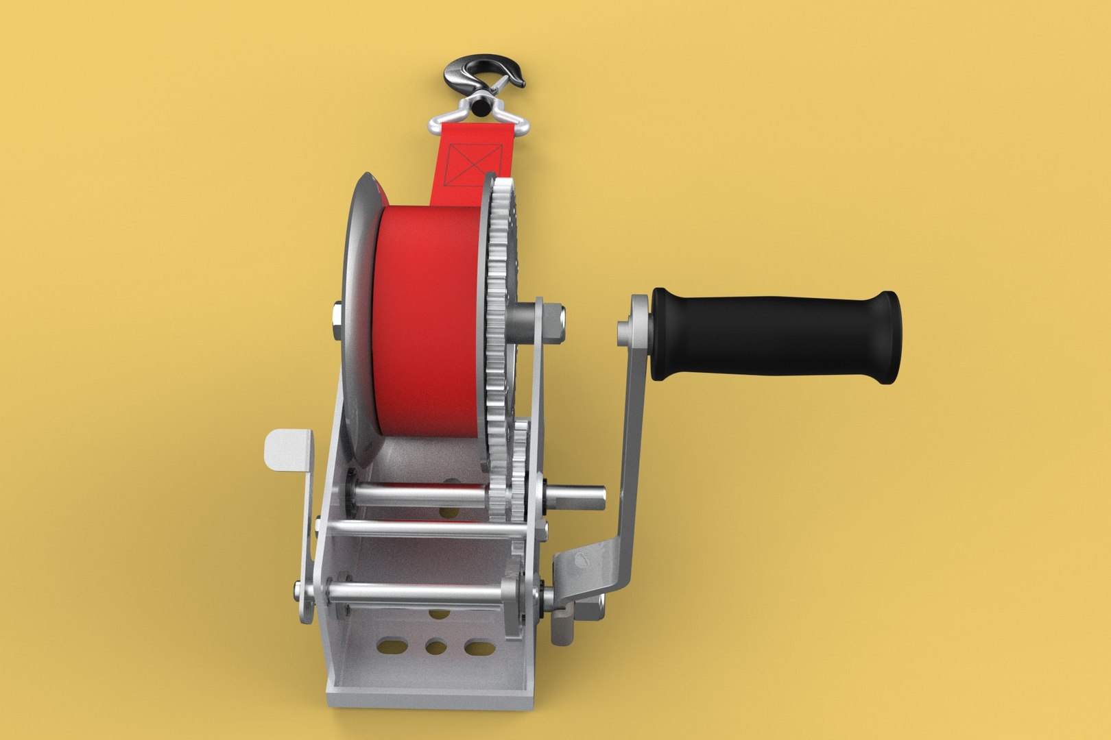 3D STANDARD MANUAL HAND LEVER CRANK WINCH HOIST BELT LIFTING CRANE ...