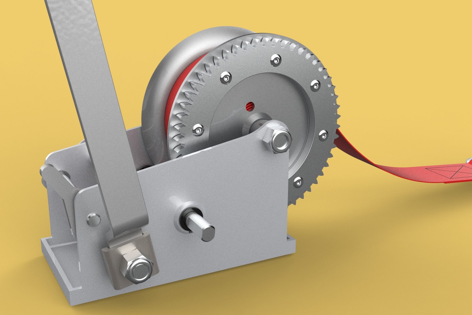 3D STANDARD MANUAL HAND LEVER CRANK WINCH HOIST BELT LIFTING CRANE ...