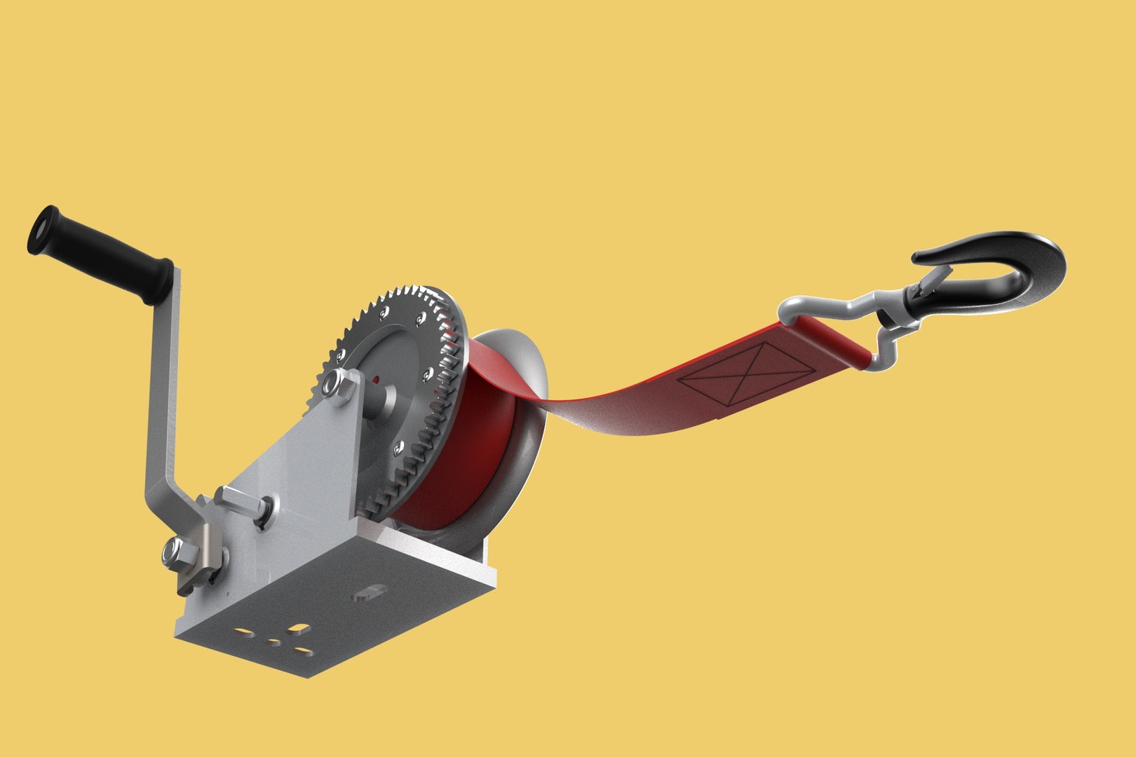 3D STANDARD MANUAL HAND LEVER CRANK WINCH HOIST BELT LIFTING CRANE ...