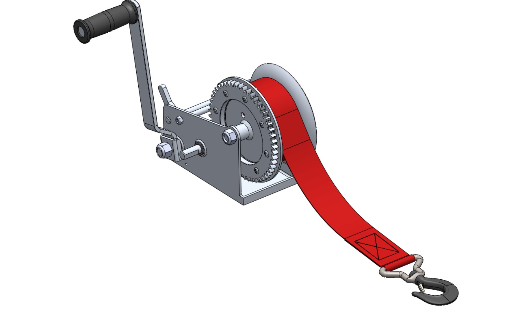3D STANDARD MANUAL HAND LEVER CRANK WINCH HOIST BELT LIFTING CRANE ...