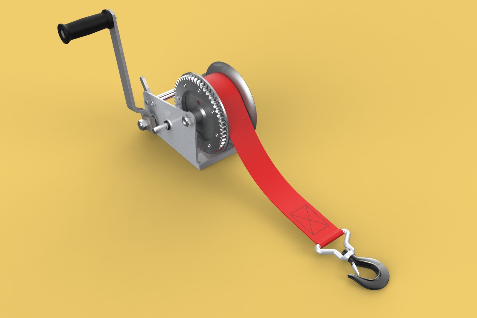 3D STANDARD MANUAL HAND LEVER CRANK WINCH HOIST BELT LIFTING CRANE ...