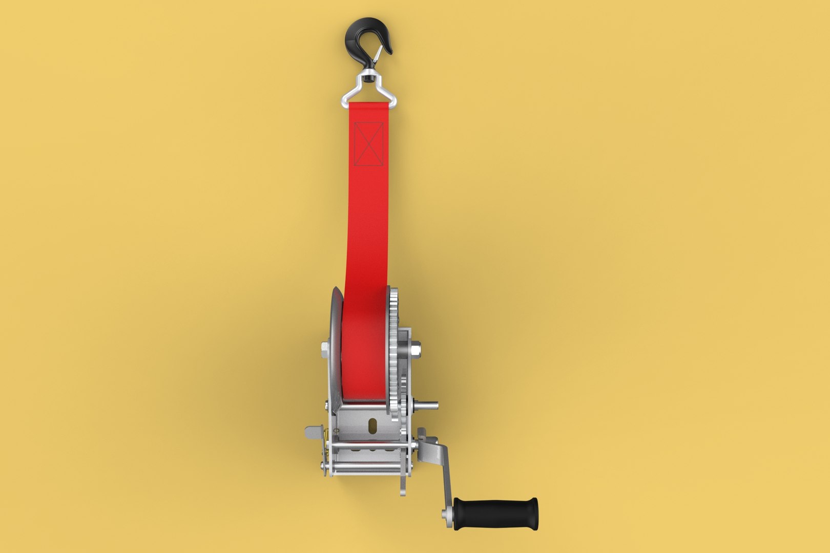 3D STANDARD MANUAL HAND LEVER CRANK WINCH HOIST BELT LIFTING CRANE ...