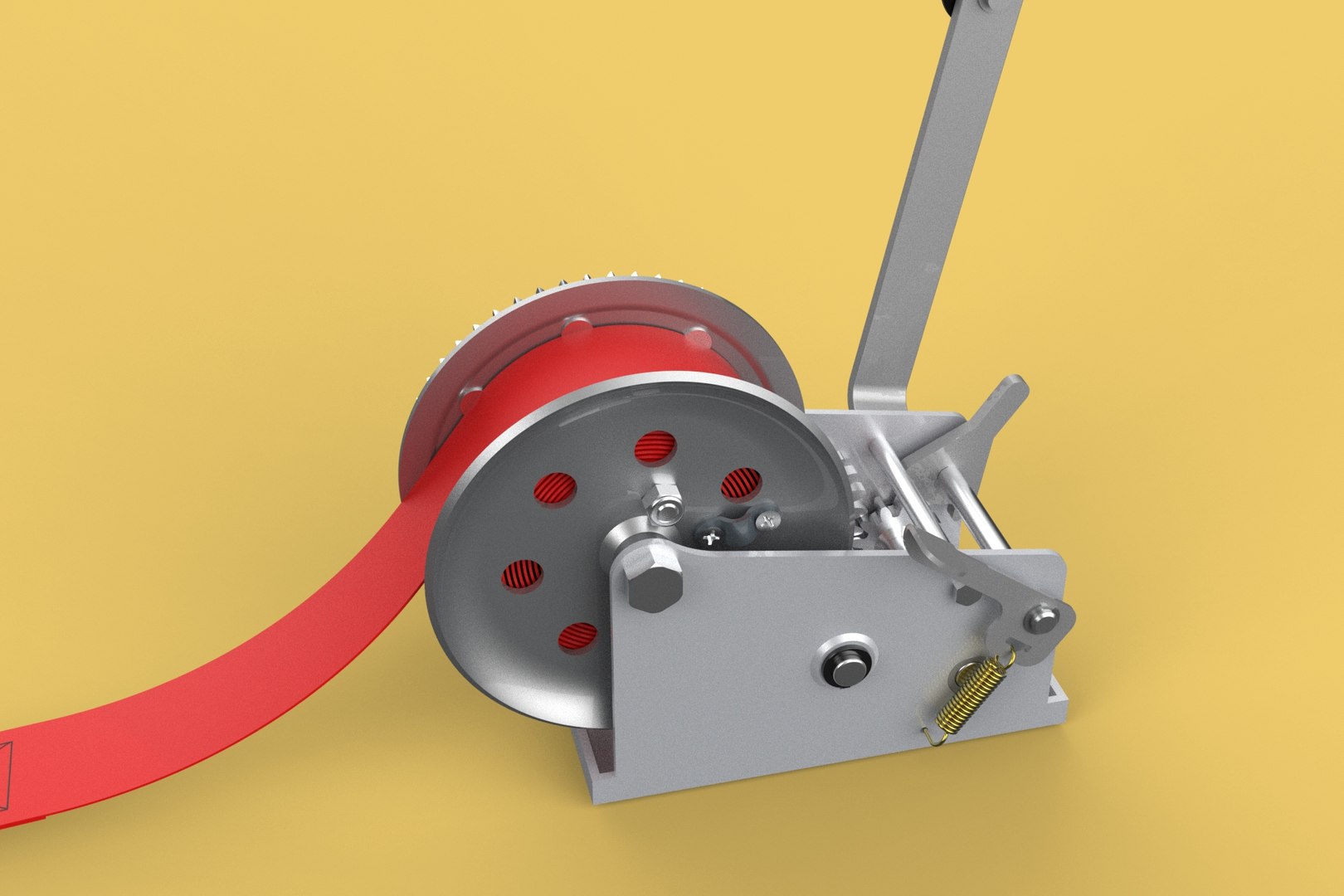 3D STANDARD MANUAL HAND LEVER CRANK WINCH HOIST BELT LIFTING CRANE ...