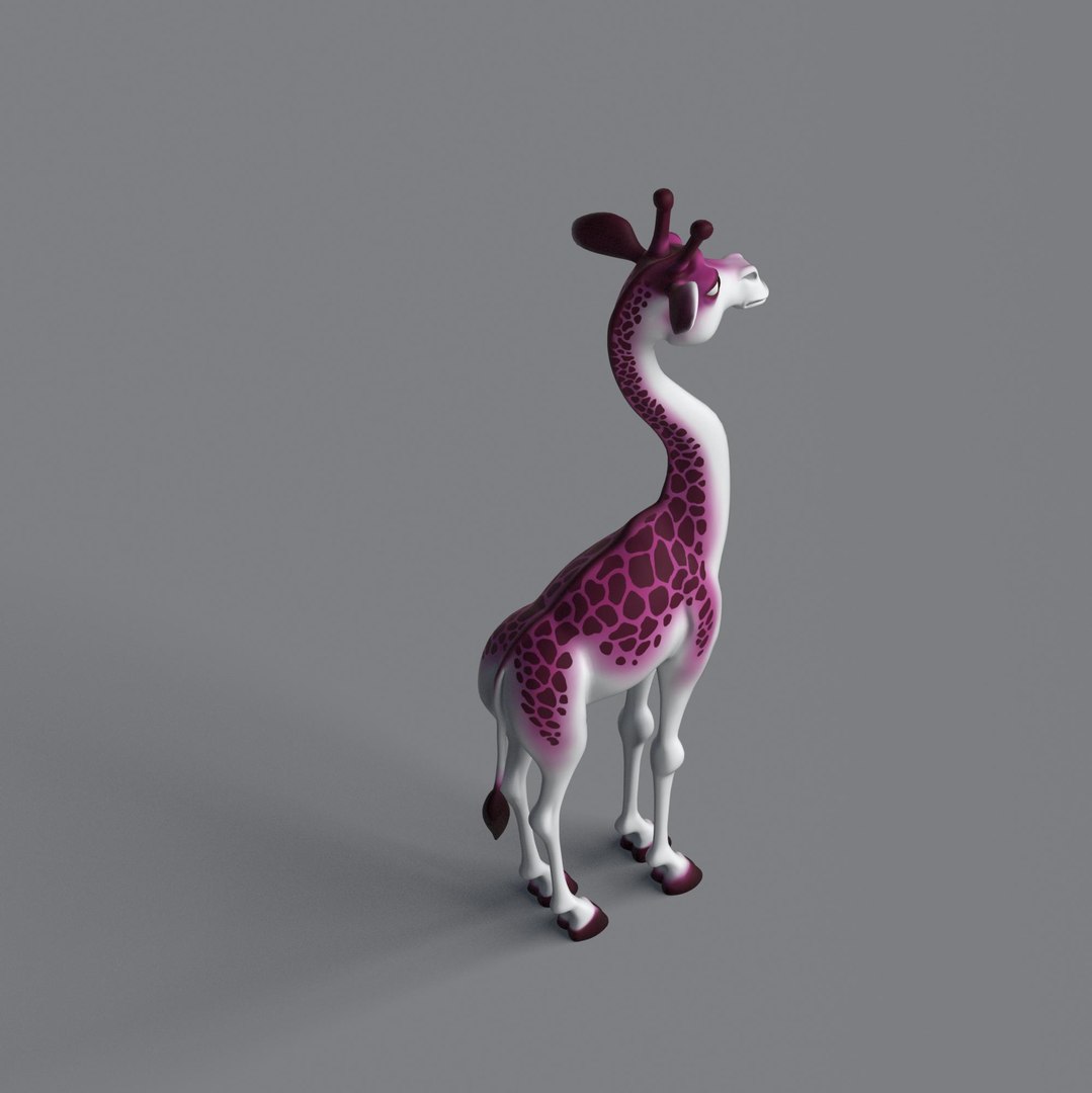 Cartoon Giraffe 3d Model