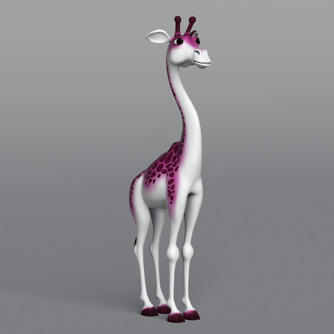 Cartoon Giraffe 3d Model