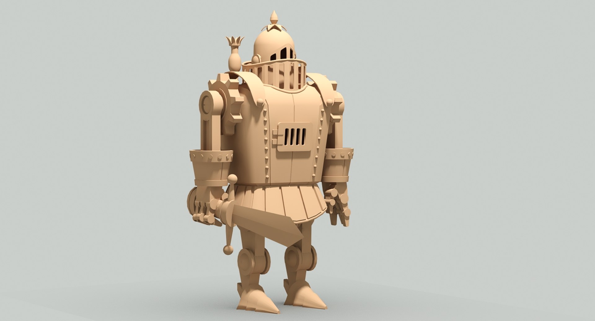 Cartoon Knight 3d Model