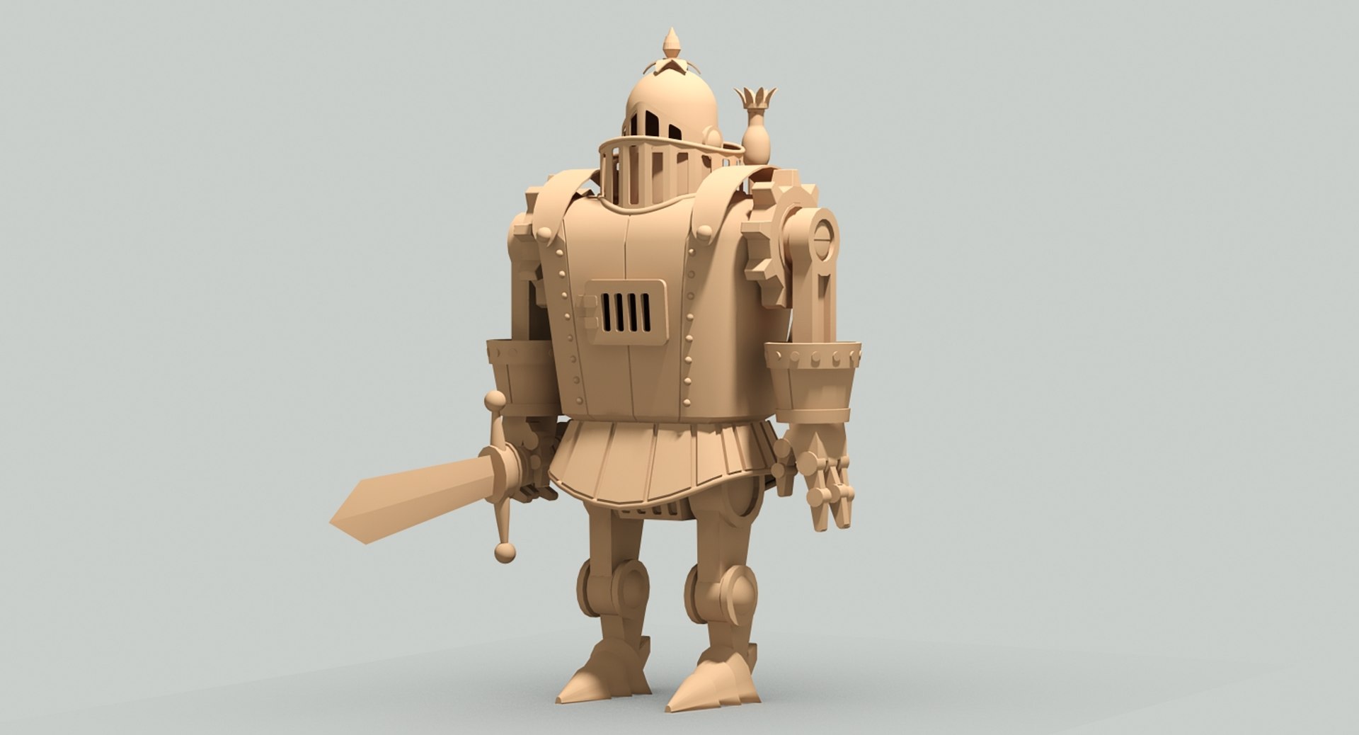 Cartoon Knight 3d Model