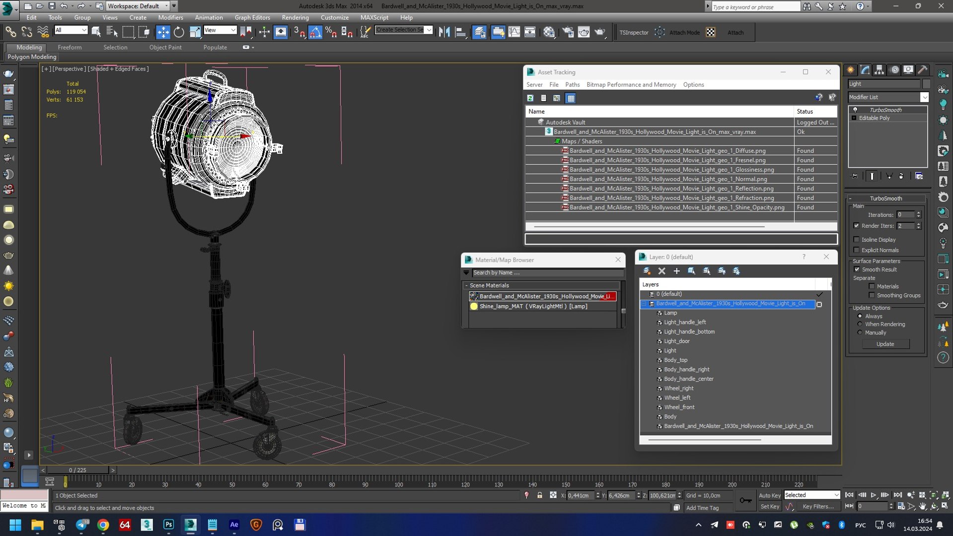 Bardwell And McAlister 1930s Hollywood Movie Light Is On 3D Model ...