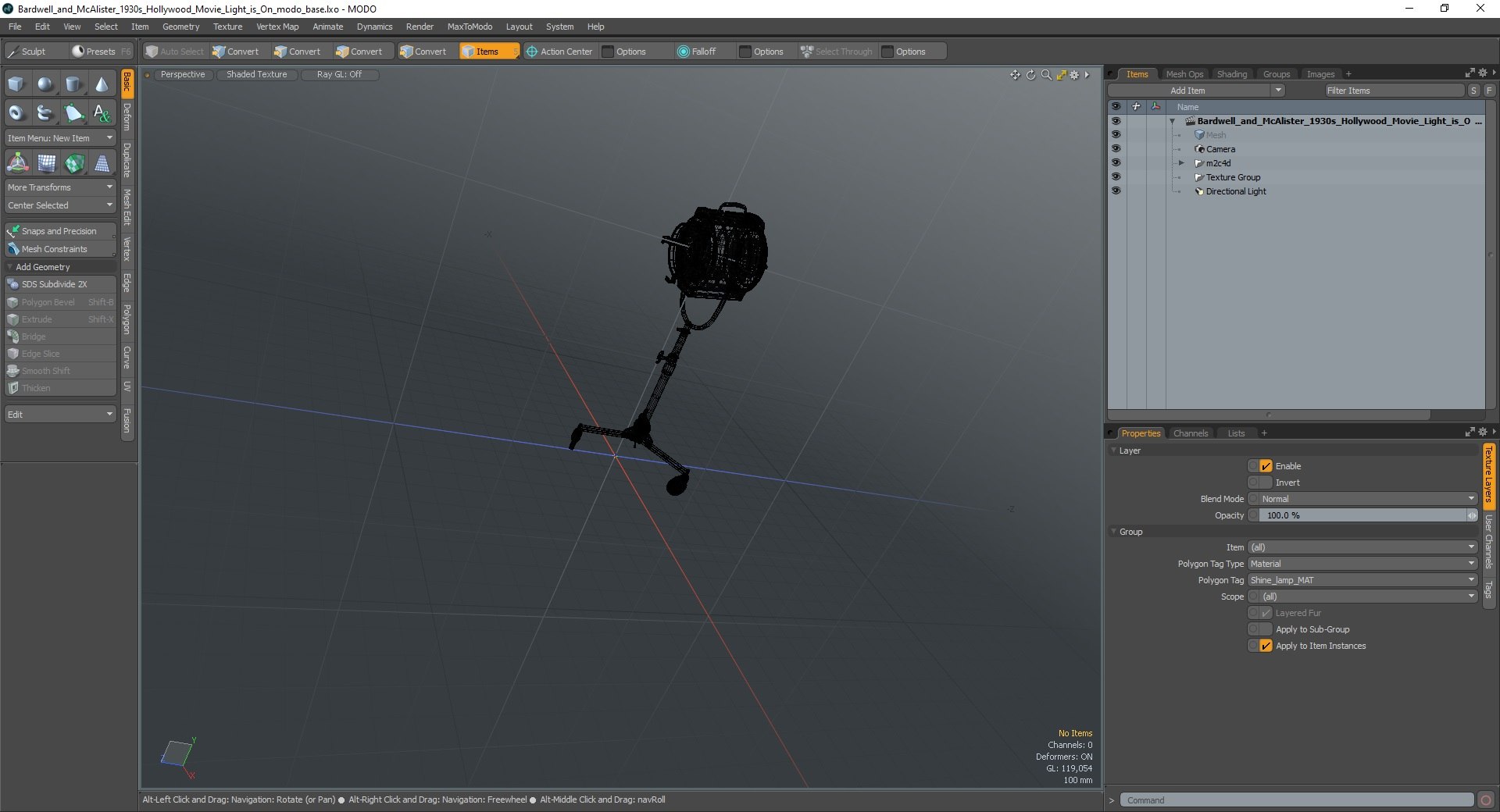 Bardwell And McAlister 1930s Hollywood Movie Light Is On 3D Model ...