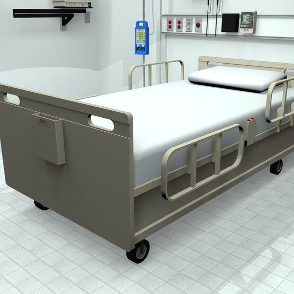 ecg hospital bed monitor 3d c4d